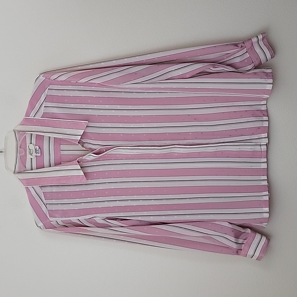 Koret | Tops | Koret Vintage Pink White Black Vertical Stripes Blouse 2 ...